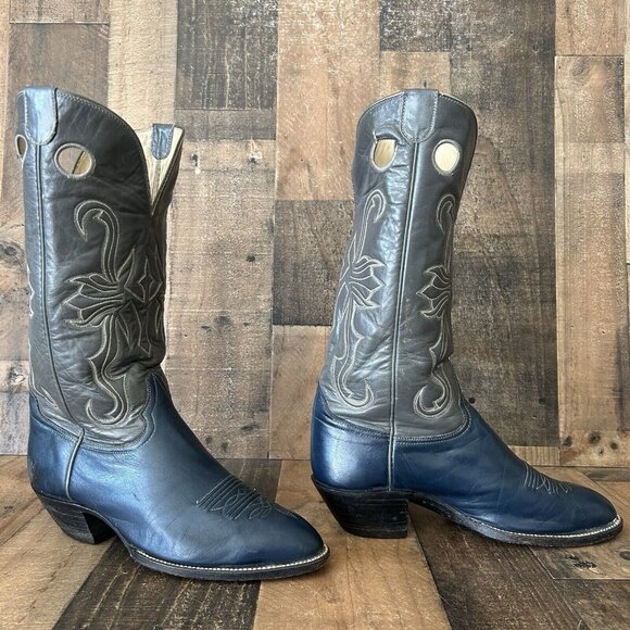 Hondo | Shoes | Hondo Vintage Blue Western Cowboy Boots Mens 95 Eee ...